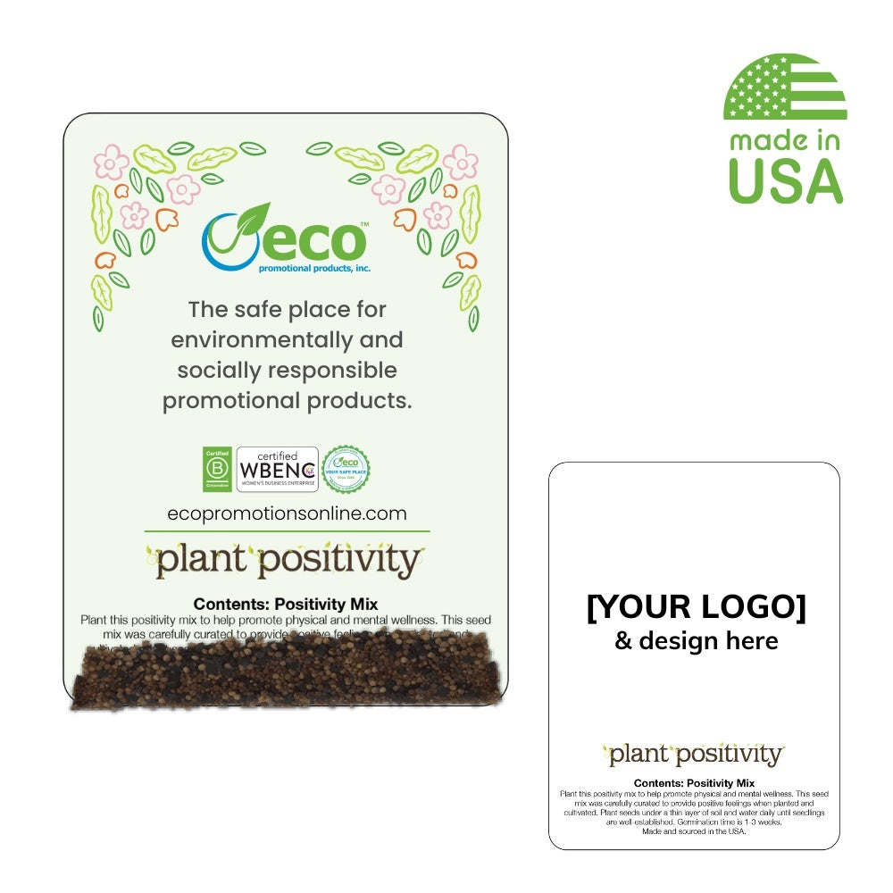 Personalized Plant Positivity Seed Packets | USA Made | Recycled | Eco Promotional Products